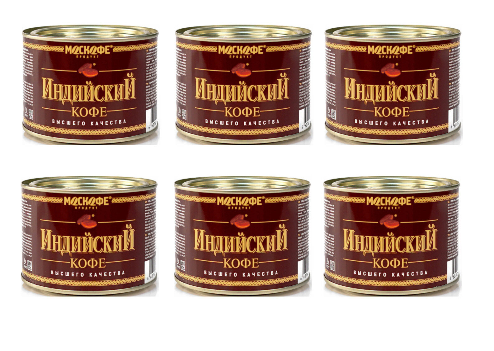 Кофе Москофе "Индийский", растворимый, арабика, сублимированный, набор 6шт