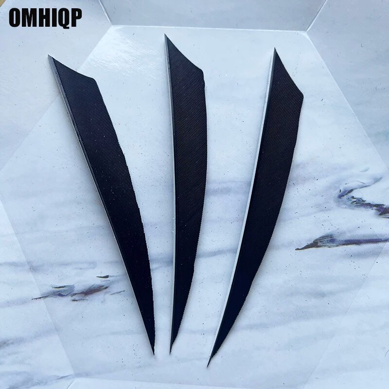 Перья для стрел из индейки OMHIQP 4 дюйма 50 шт. Черный, черный