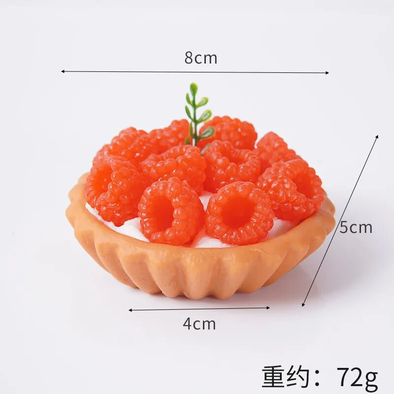 Искусственный торт с малиной, 8x4x5 см, 72г, treeberry