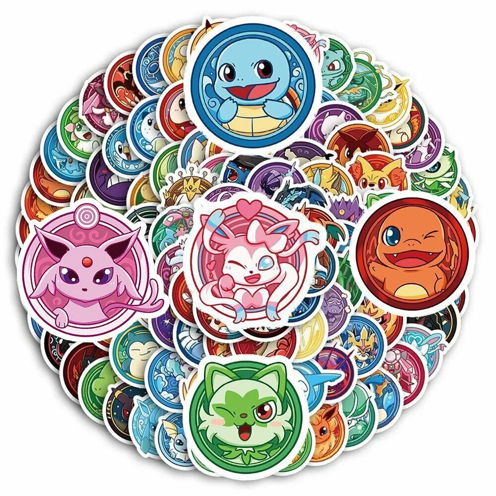 Наклейки Pokemon TAKARA TOMY, 100 шт.