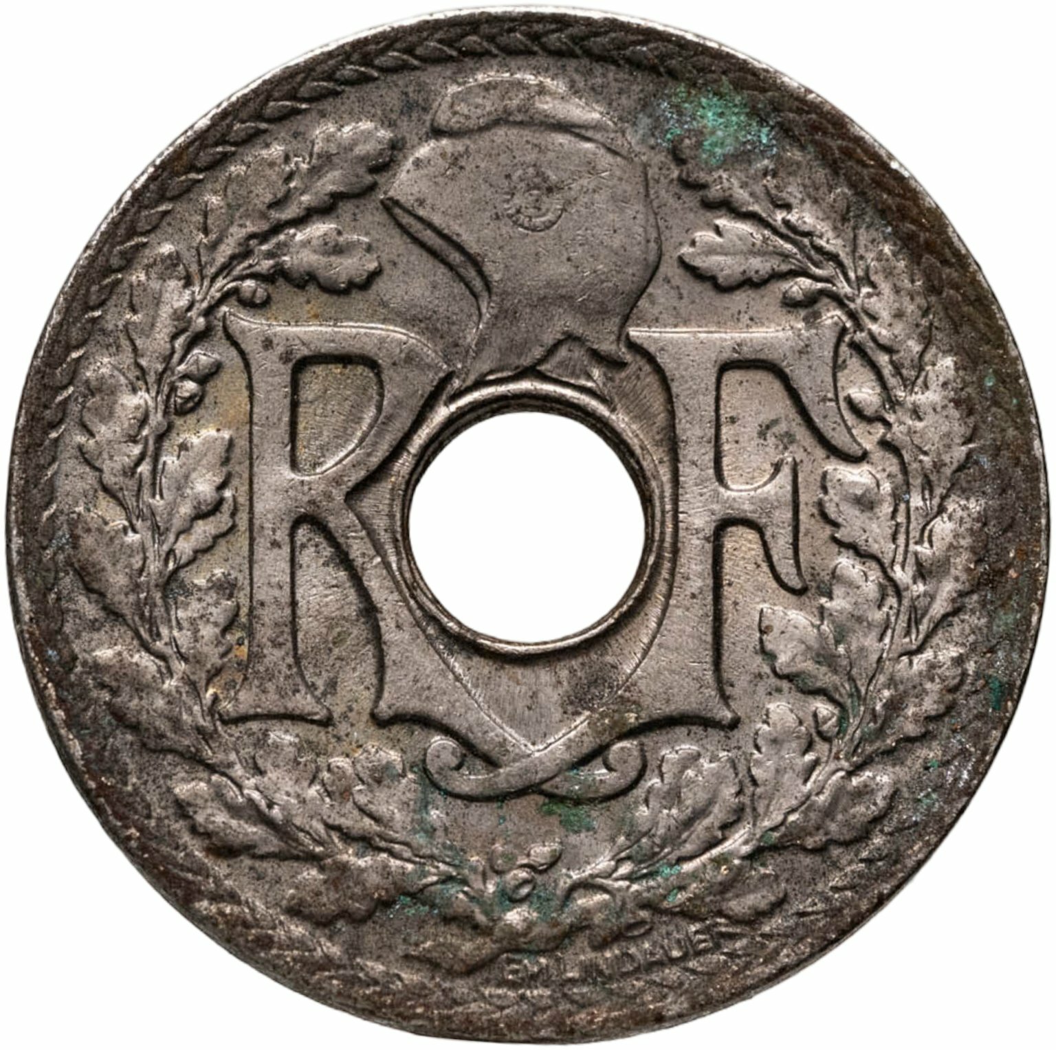 Франция 10 сантимов centimes 1937, Мельхиор медь-никель, в сохранности AU