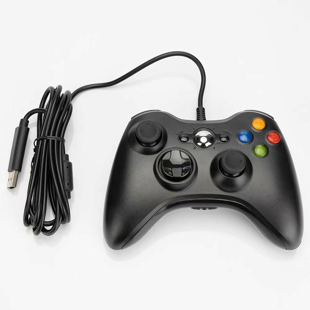 Проводной геймпад в стиле Xbox 360 совместимый с ПК, Android и автомобильными системами, черный