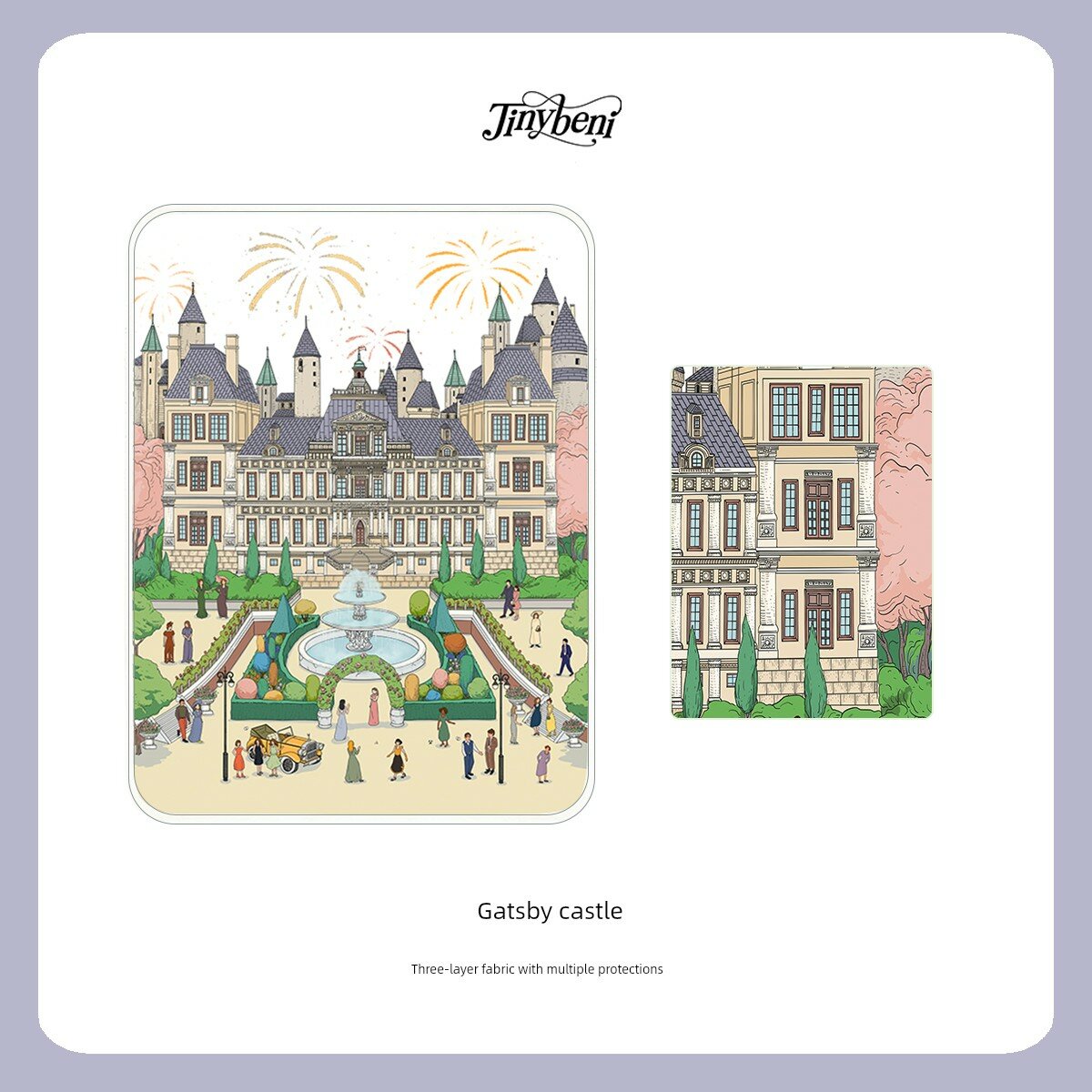 Gatsby Castle Детский водонепроницаемый дышащий матрасный чехол из 100% хлопка 60x80 см для новорожденных