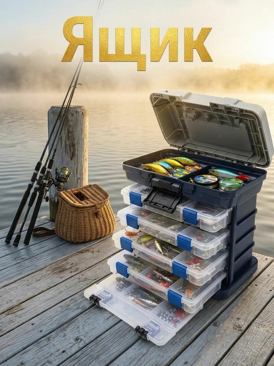 Ящик рыболовный многофункциональный летний Tackle Box, органайзер для хранения снастей и рыбалки