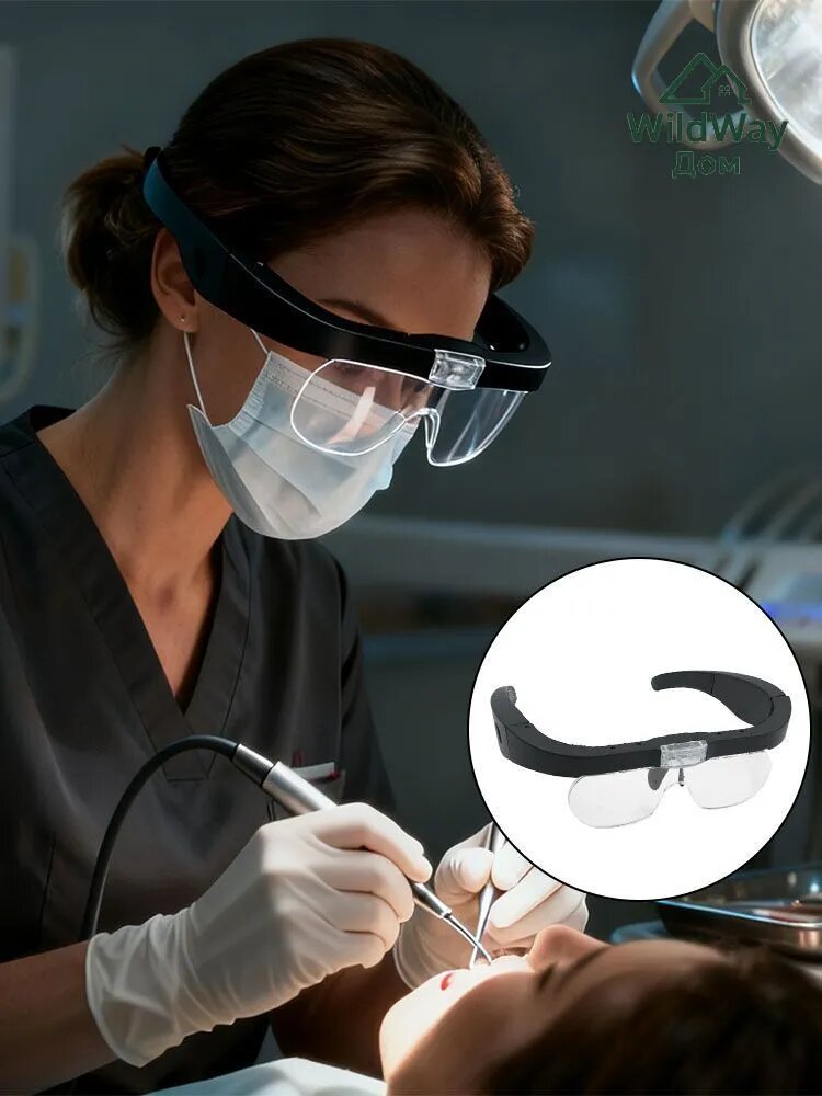 TTAKA7 Лупа 5-кратная с подсветкой, 4 сменные линзы, USB-зарядка, пластик