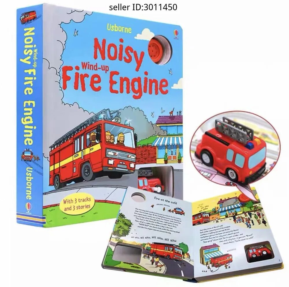 Usborne Wind-up: Интерактивная книга с механической моделью транспорта