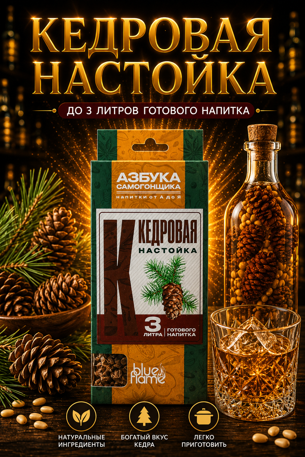Настойка для самогона Кедровая , подарочный набор для настаивания