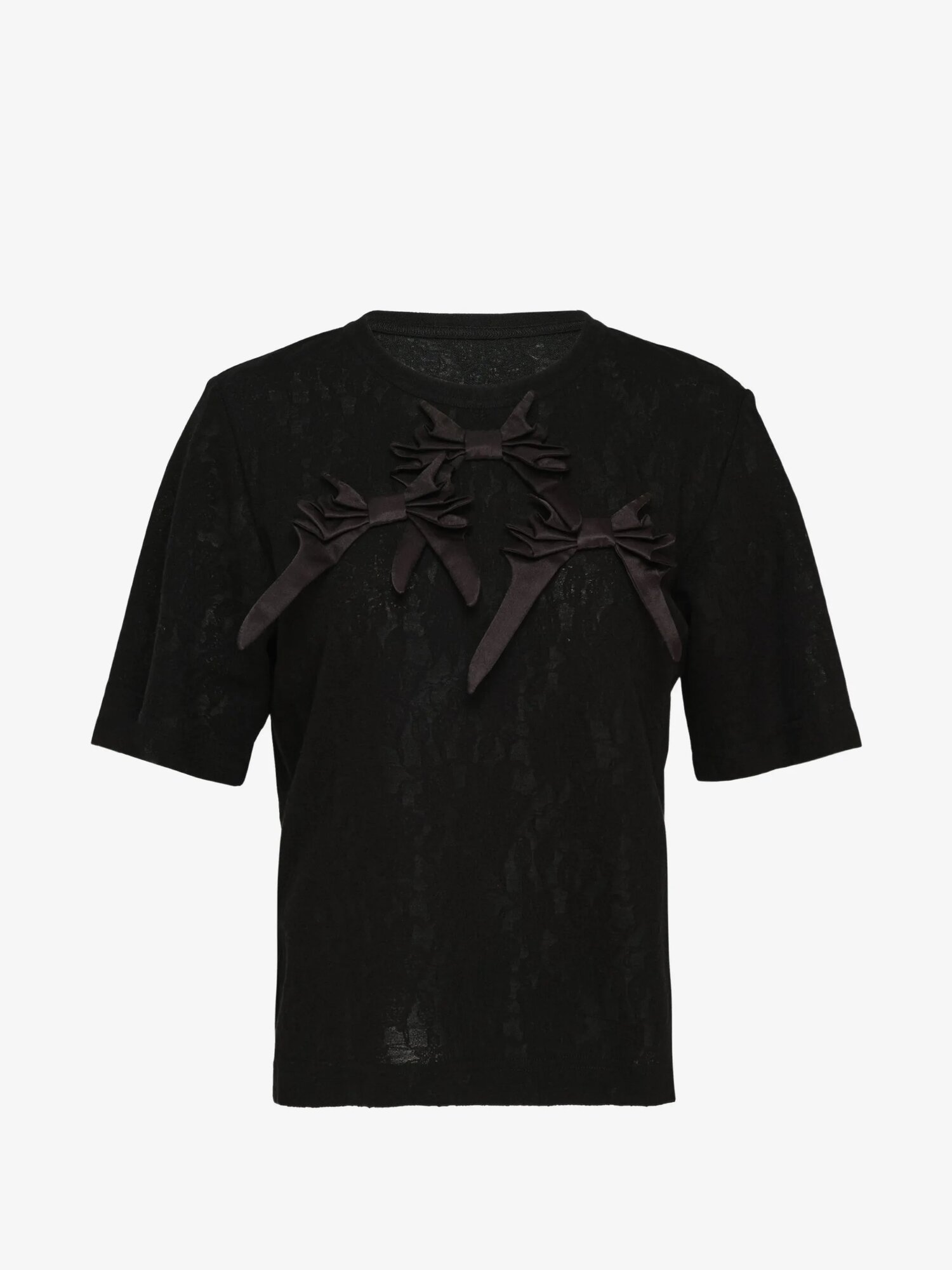 Футболка Bow-detail lace-patterned T-shirt
