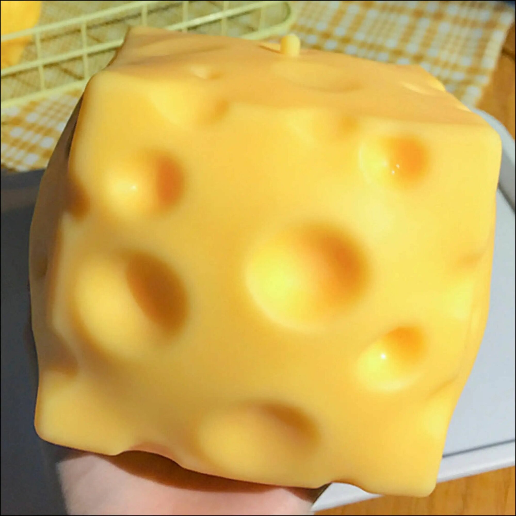 2 шт, желтый большой сырный кубик Squishys, игрушка, отскакивающий сыр, 6 x 6 cm, легкий, подходит для взрослых и детей, подарок на день рождения