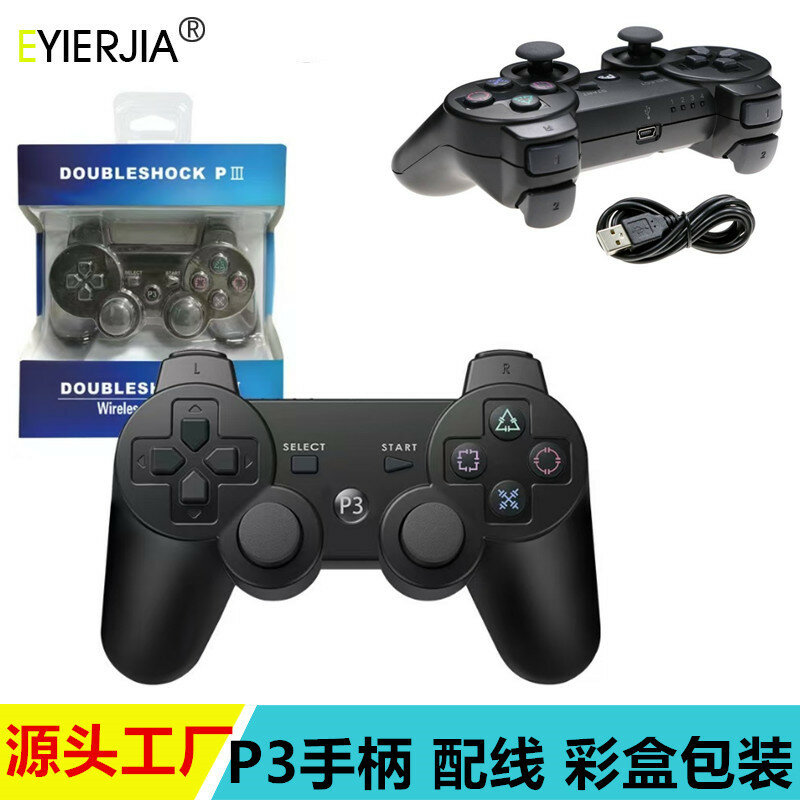 Беспроводной игровой контроллер PS3 Bluetooth с двойной вибрацией и снежинками на кнопках, зеленый цвет, включает