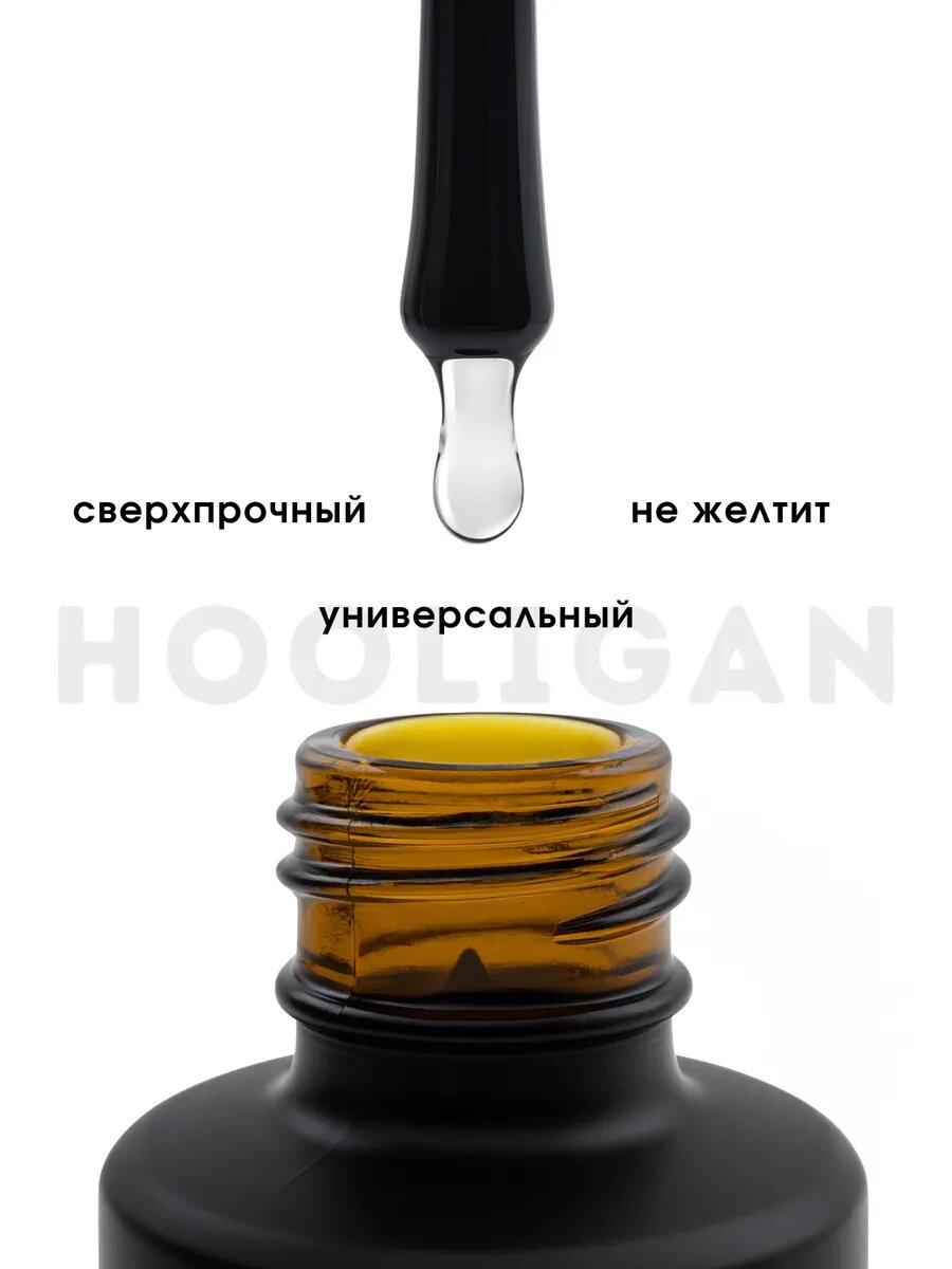 Топ для гель-лака KOKS Hooligan без липкого слоя, суперглянцевый, не желтит, жидкая консистенция, 20 мл — фото 1