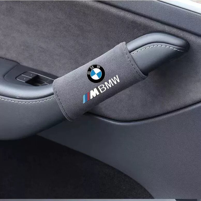 Чехол для ручки двери автомобиля BMW из фальшивого меха, устойчивый к загрязнениям, нескользящий, одна штука, черный