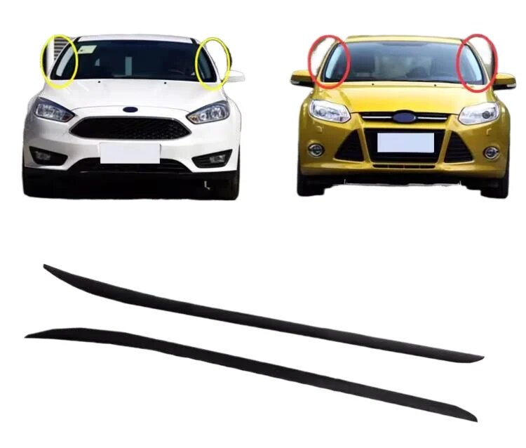 1 или 2 штуки внешних боковых уплотнителей из твердой резины для Ford Focus 2012-2015, защитная полоса для лобового стекла, уплотнительная лента BM51A03195AD