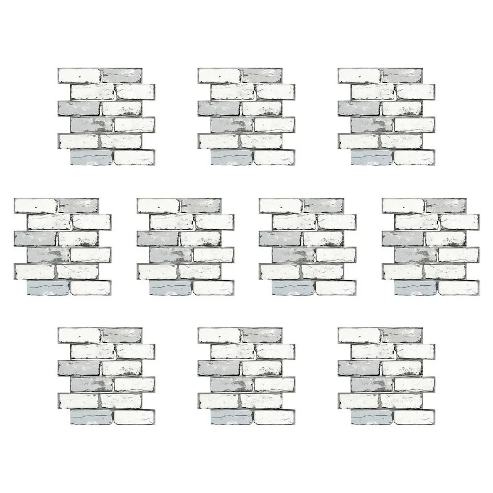 3D-наклейки на стену Кирпичная кладка , 10 шт, - 149