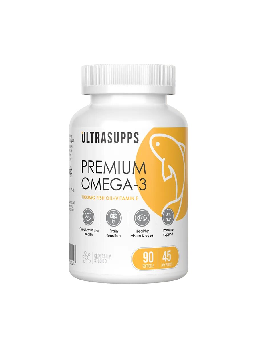 Ультрасаппс Премиум Омега-3/ Ultrasupps Premium Omega-3 мягкие капсулы массой 1405 мг 90 шт