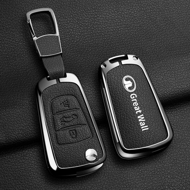 Чехол для ключа Changan A-Style 3-кнопочный с черным узором и зажимом B01 (2021-2024 гг.)