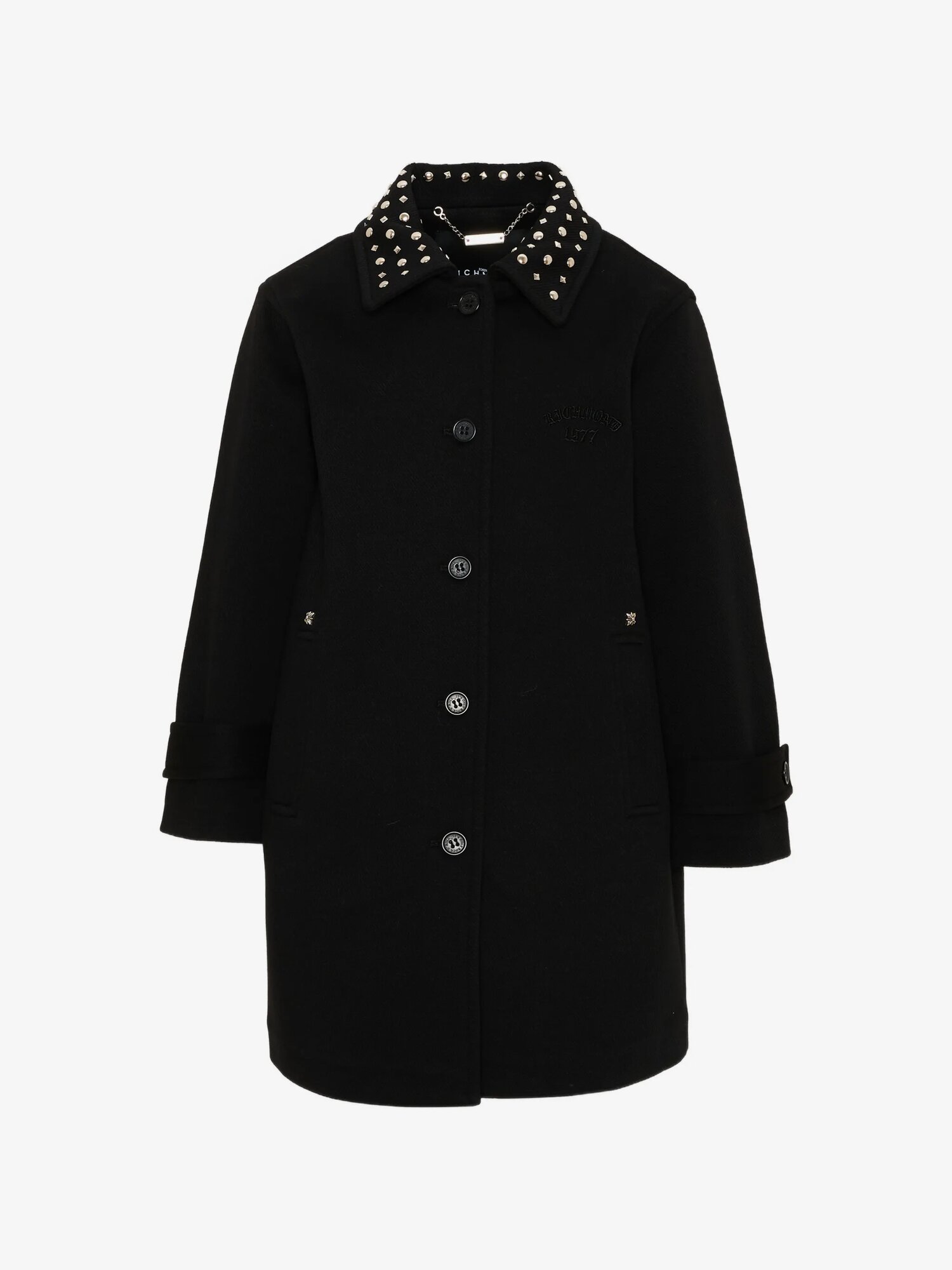 Пальто Stud-embellished logo-embroidered trench coat