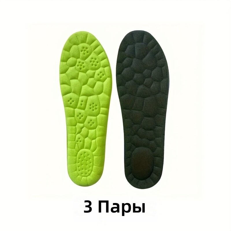 Ортопедические стельки 3 пары (6 шт), черные, с поддержкой свода стопы и пятки, амортизацией, для бега и ходьбы, для кроссовок, ботинок и сандалий, размер EU 37-38 (24 см)