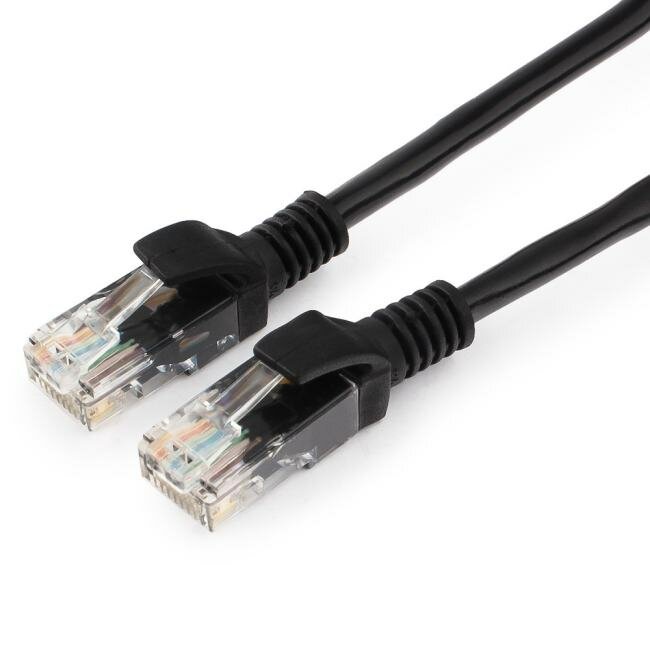 PP12-0.5M/BK Cablexpert Кабель Cablexpert Патч-корд UTP Cablexpert PP12-0.5M/BK кат.5e, 0.5м, литой, многожильный (чер — фото 1