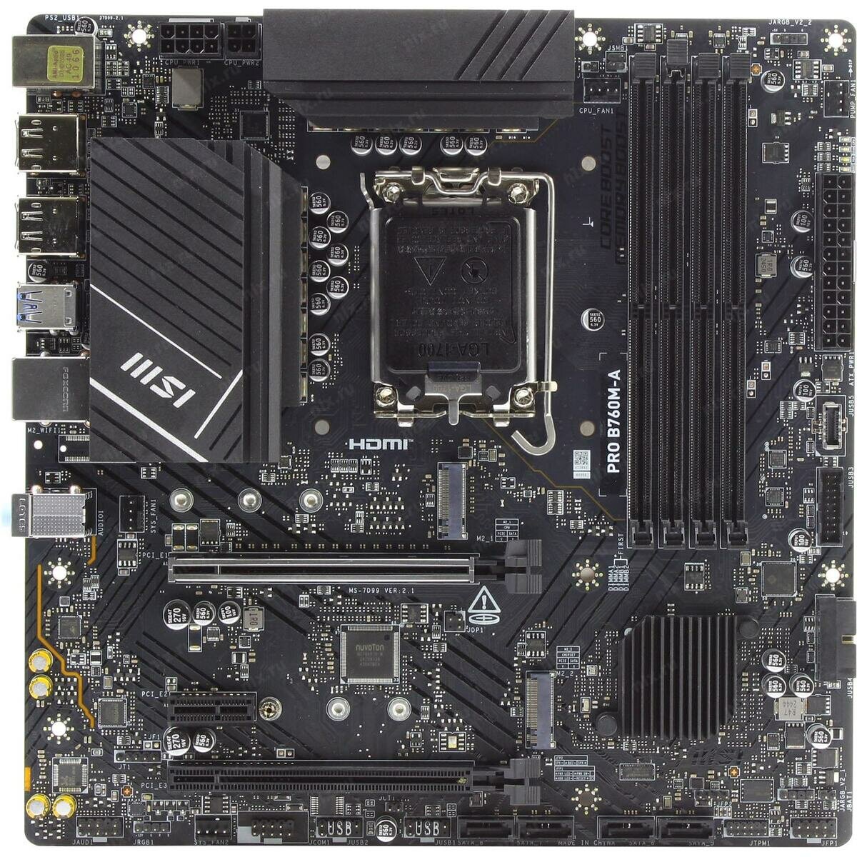 MSI PRO B760M-A (RTL) LGA1700 B760 2xPCI-E 2xHDMI+2xDP 2.5GbLAN SATA MicroATX 4DDR5 — фото 1