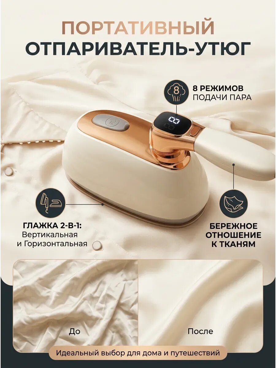 Отпариватель для одежды ручной, мощный дорожный