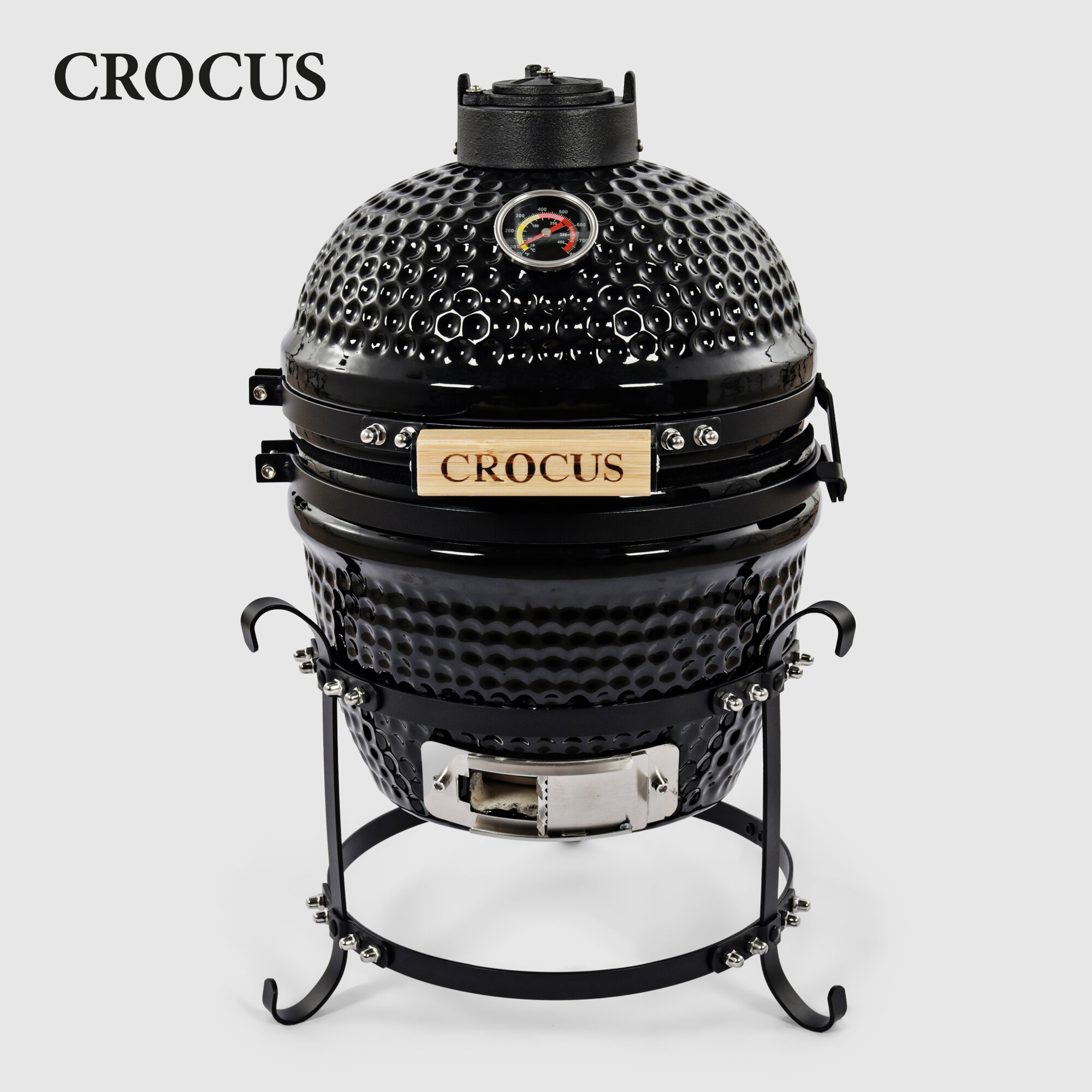 Гриль угольный камадо Crocus 32 см/13 дюймов классический чёрный 35х40,5х55 см