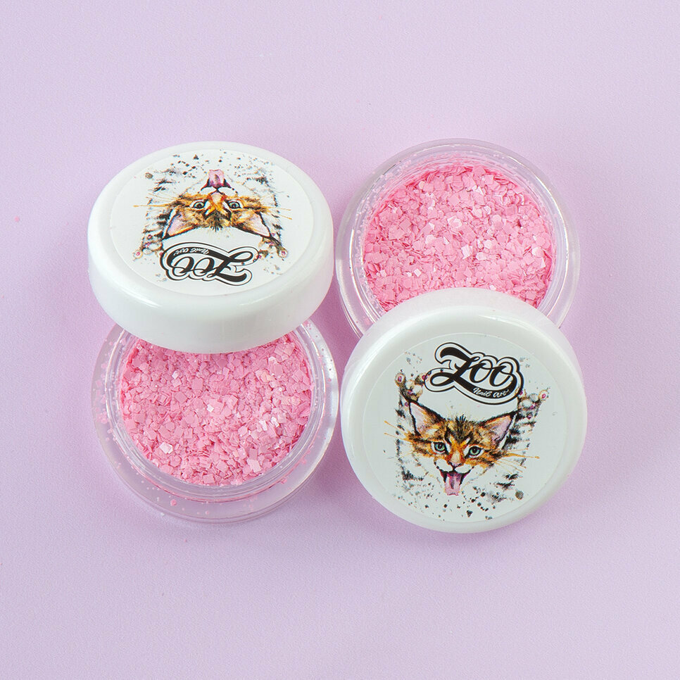 Zoo Nail Art 1301 Конфетти "Хлопушка" 2 г розовые