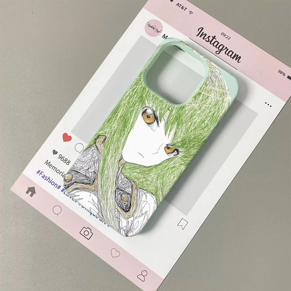 Чехол для iPhone с аниме-артом, зеленый, Green-WQGM307