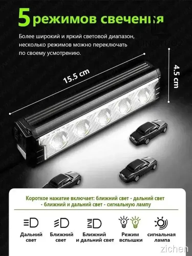 Динамо-велофонарь сверхяркий 5 режимов 2800 люмен 6600 mAh USB заряд — фото 1