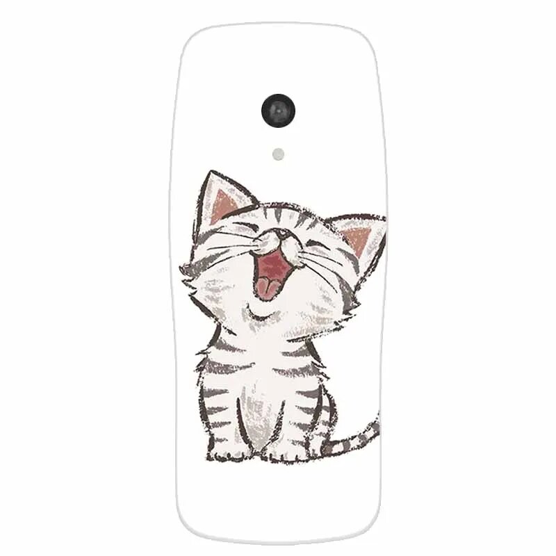 Чехол для Nokia 3210 2024, белый, с котенком