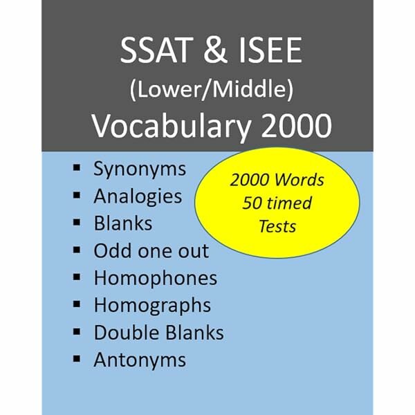 SSAT & ISEE (Lower/Middle) Vocabulary 2000，Reprinted paperback book