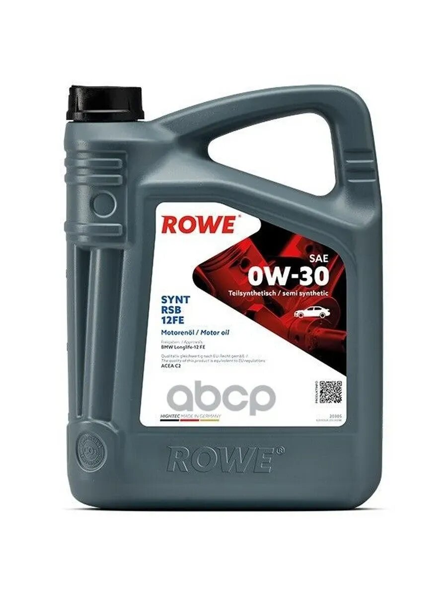 ROWE Rowe Hightec Synt Rsb 12Fe Sae 0W-30 (5Л) C2 Acea A5/B5