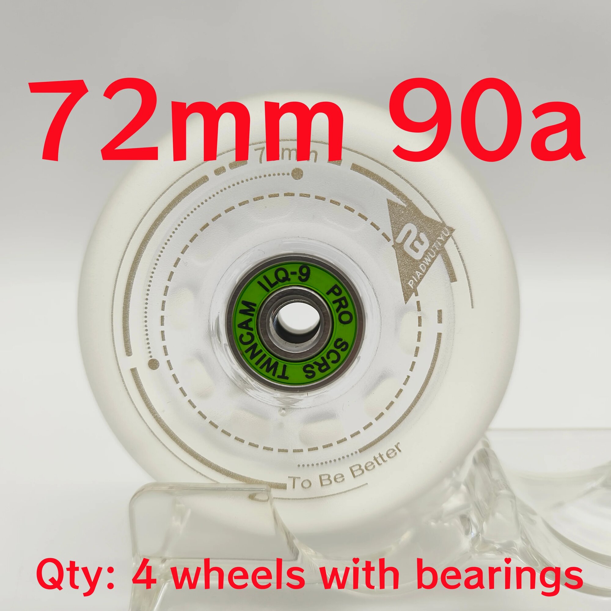 Колеса для скейтборда MCgala Speed Wheel 72 мм, 76 мм, 80 мм, 80x24 мм, 90A (4 шт.) 72x24mm