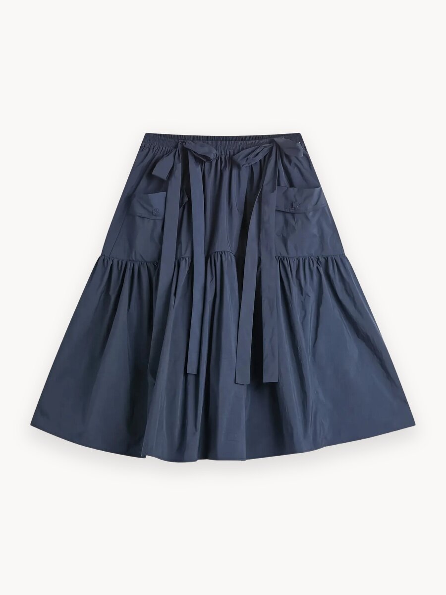 Юбка CBcai bow tiered midi skirt
