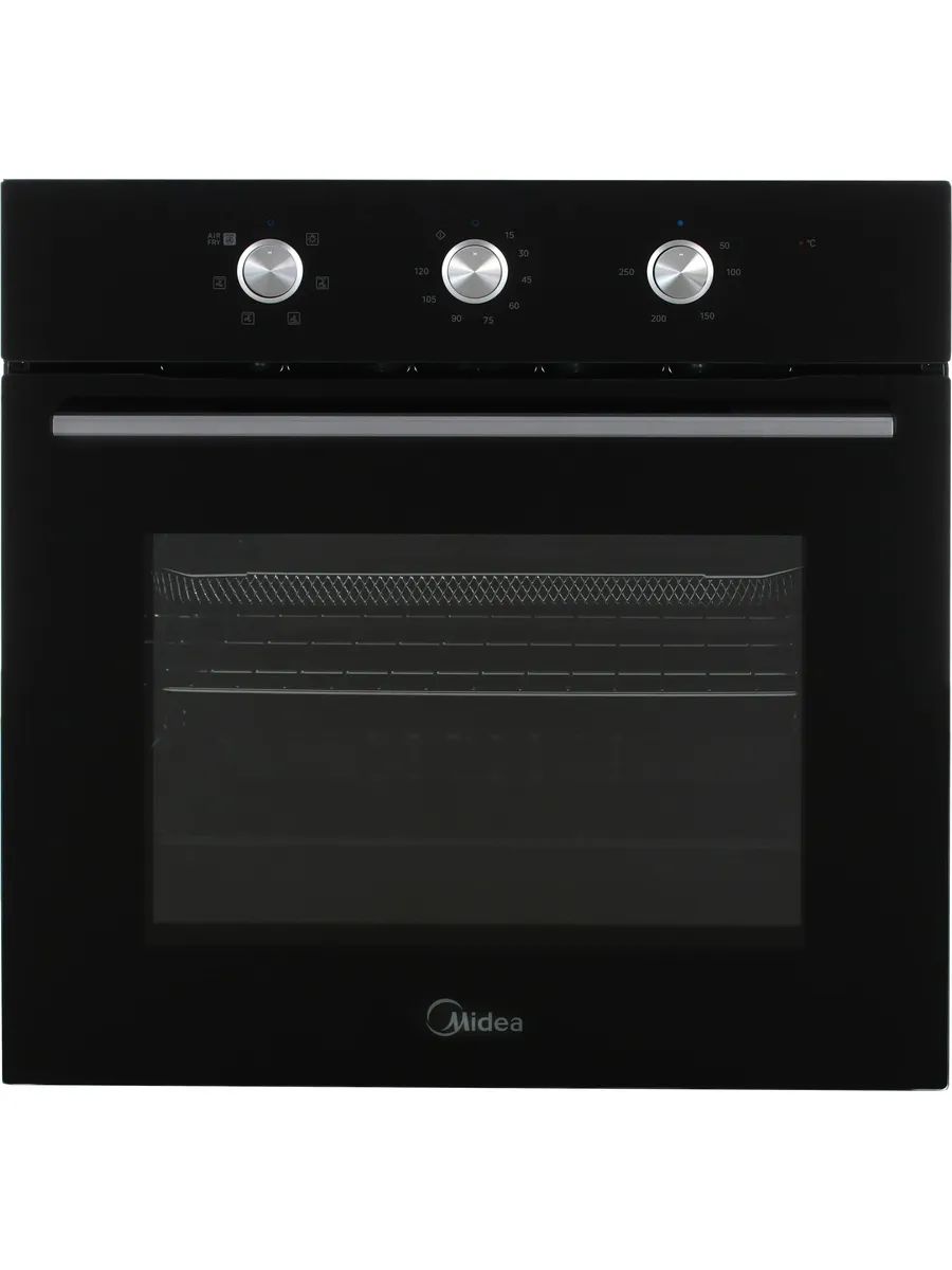 Духовой шкаф Midea MO37003GB, 6 программ, объем 60л, глубина 40см, утапливаемые ручки, черный