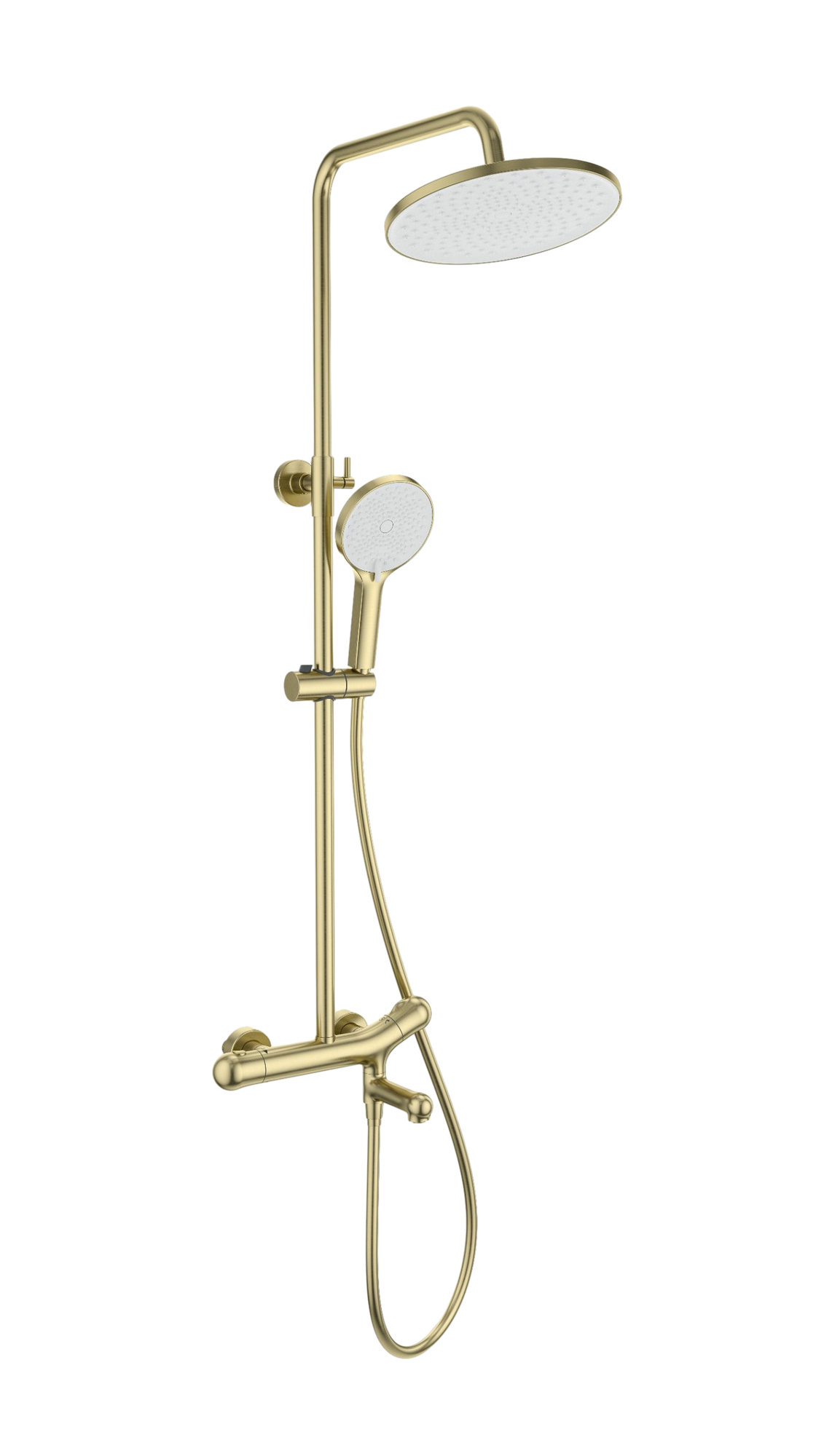 Душевая стойка Wonzon & Woghand WW-B3057-A-BG со смесителем, с термостатом, брашированное золото
