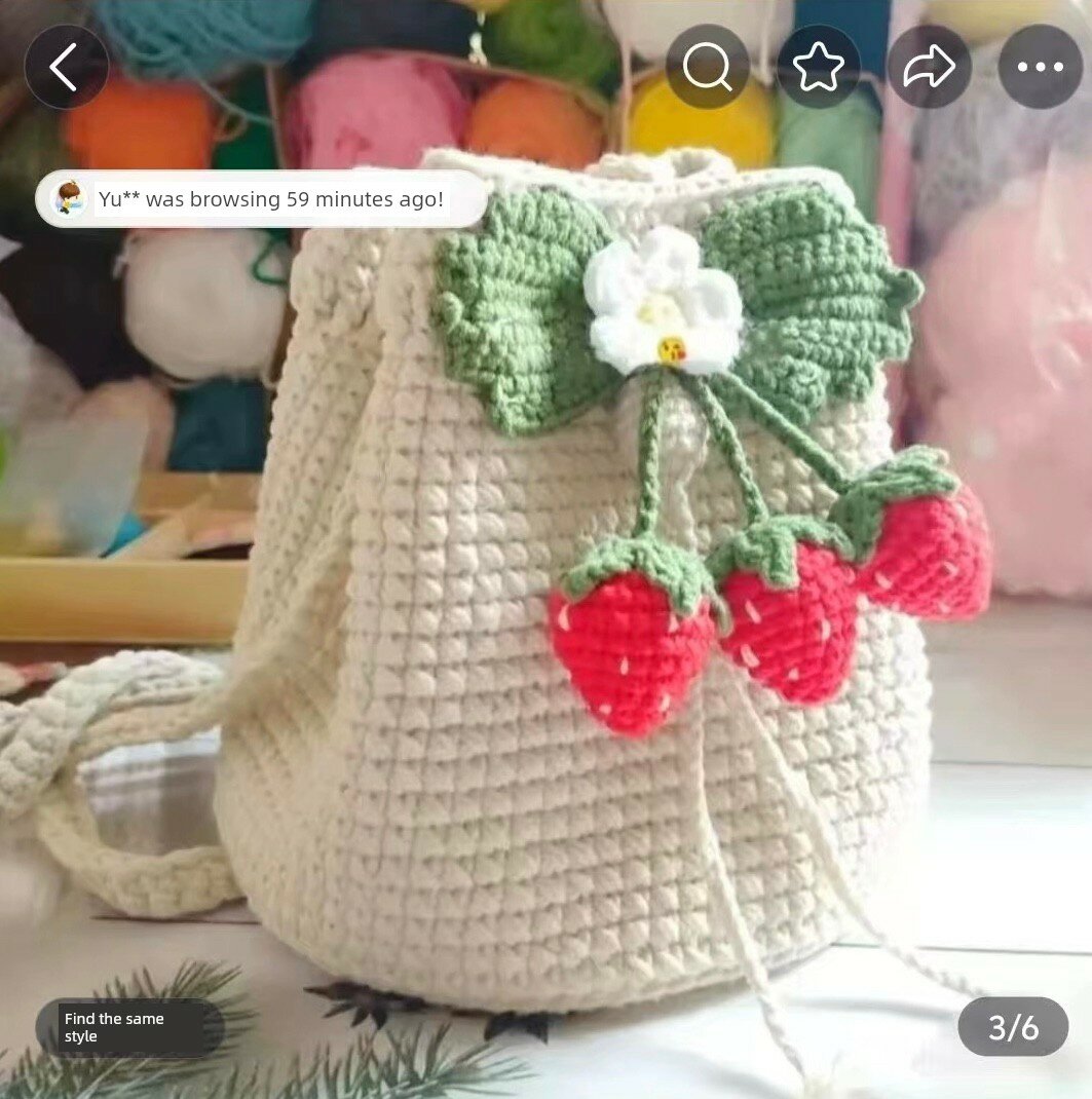 Женская ручная крючком сумка с малиновым узором из хлопковой веревки бежевая плечевая кроссбоди сумка-тот элегантный
