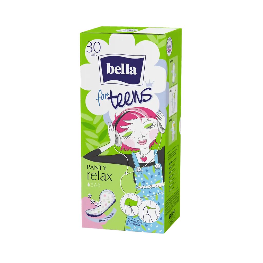 Bella Прокладки ежедневные Panty Relax deo for teens для подростков 30 шт