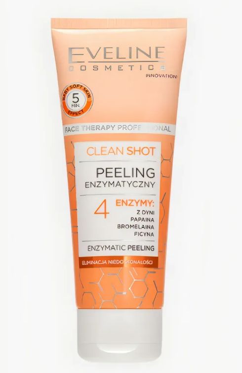 Eveline Cosmetics Пилинг энзимный 4 фермента CLEAN SHOT, 75мл
