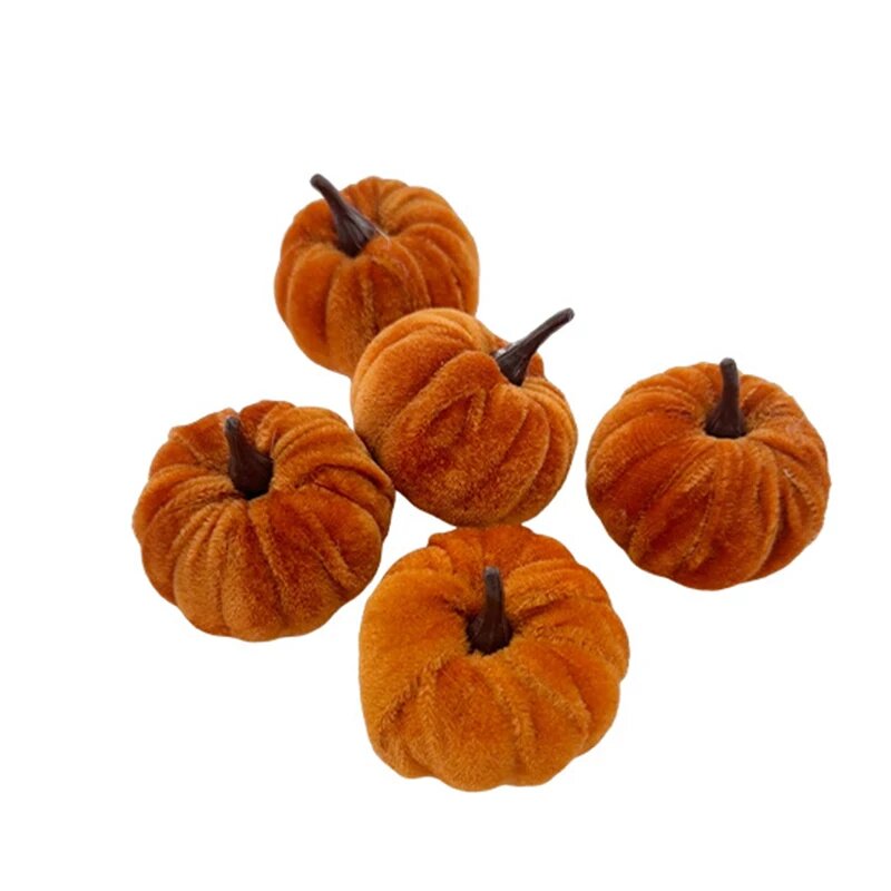 Набор искусственных тыкв на Хэллоуин 5шт Оранжевый, Deep Orange