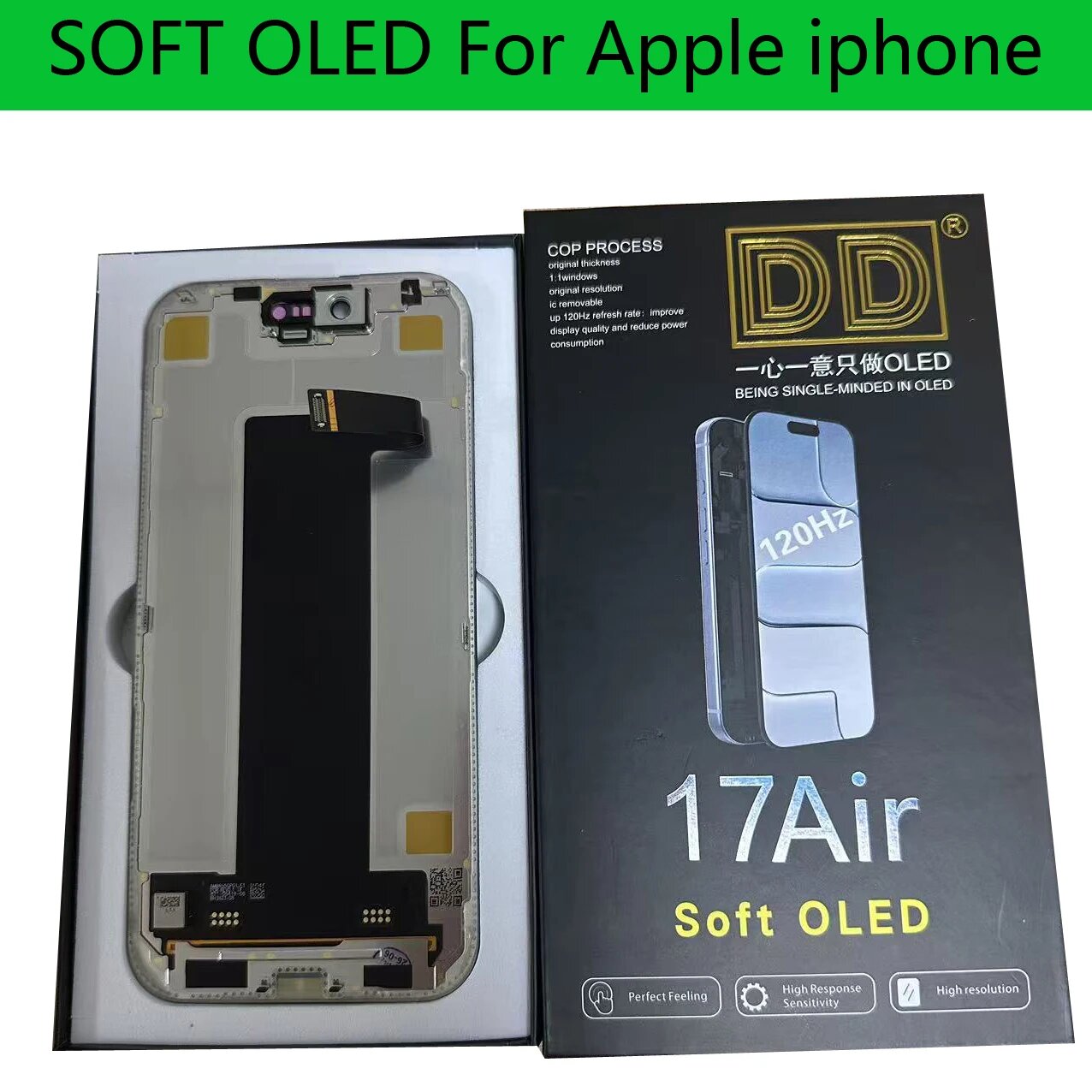 Мягкий OLED LCD дисплей для замены экрана iPhone 15, 16, 16E, 15pro, 16pro, 13Pro, 14Pro, 17Pro Max, 17Air с сенсорным экраном в комплекте.