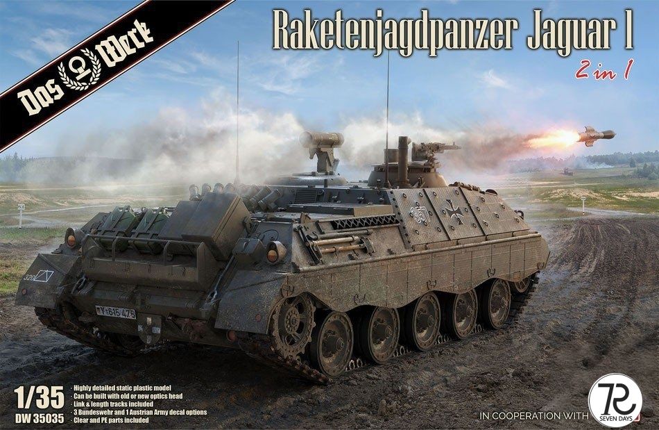 Сборная модель Das Werk 1:35 DW35035, Сборная модель птрк Raketenjagdpanzer Jaguar 1 (2-в-1) Бундесвер и Австрийская армия (Bundesheer)