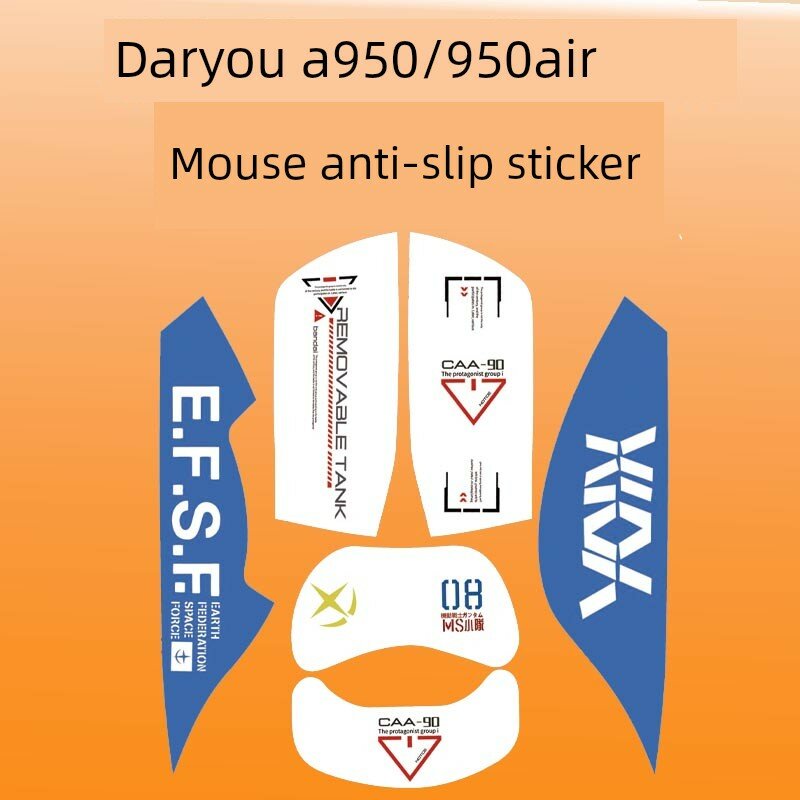 Наклейка для мыши Dareu A950 Air с дизайном «Гундам» сине-белый, защитная пленка