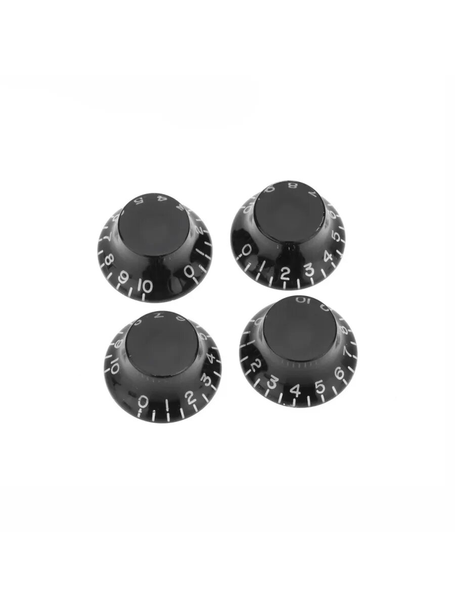 Комплект ручек потенциометров, Les Paul, черные, 4шт, Musicl