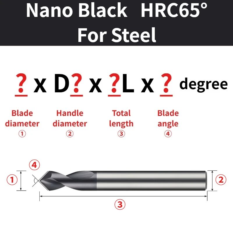 Центрирующее фасочное сверло HRC65 для стали 1x4Dx50Lx90 degrees