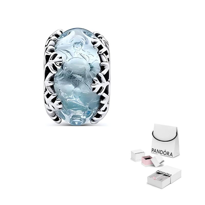 Бусины женские Pandora серебряные, светло-голубые, цвет: light blue