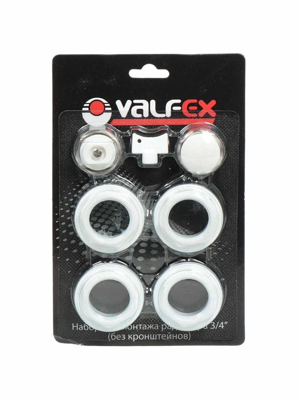 Комплект монтажный Valfex AD-1001 3/4 для радиатора, 7 предметов, белый, без кронштейна