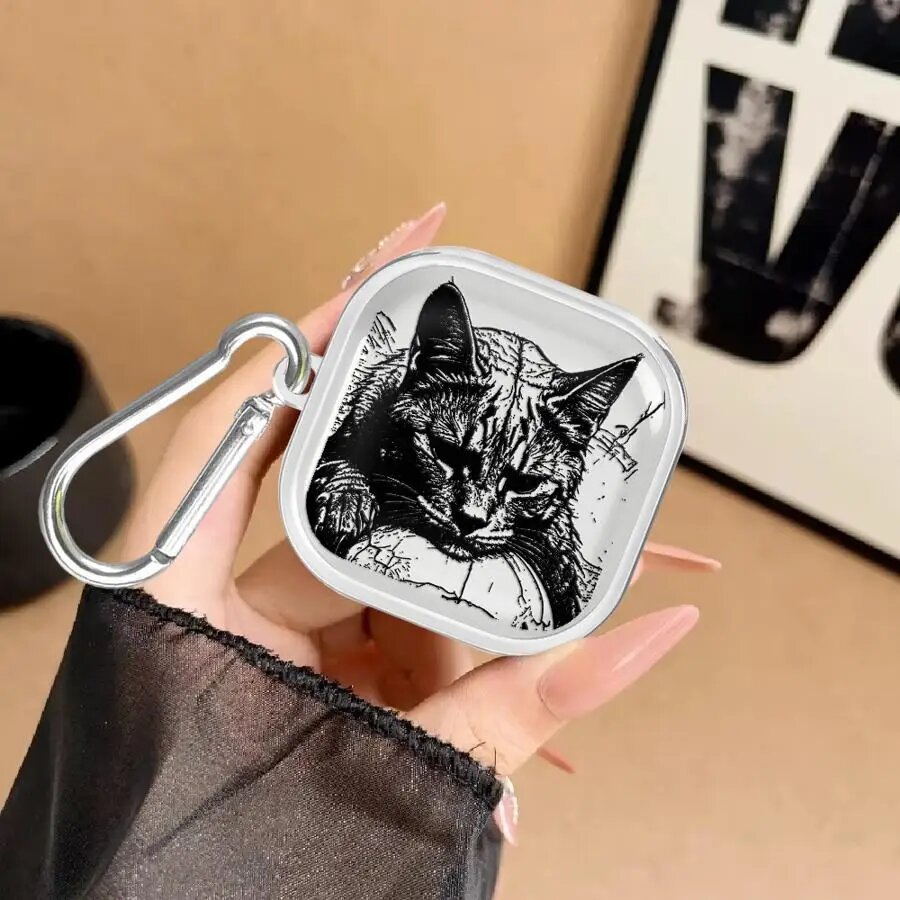 Чехол для наушников Galaxy Buds 4 Tabby Cat Sketch