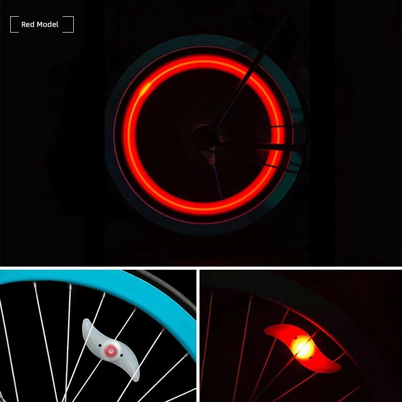 Wind Wheel Красные Отражающие Наклейки для Велосипеда 4 Шт. для Ночной Езды, Высокая Видимость, Прочная для Горных и