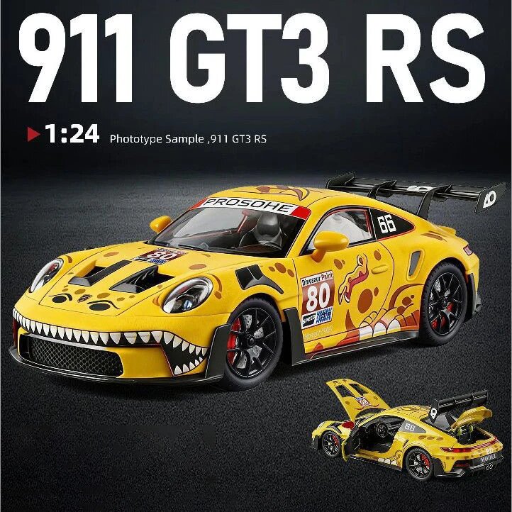 Модель суперкара 911 GT3 RS WELLY 1:24 Желтый, Yellow
